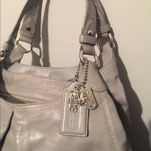 Coach | Bags | Coach Authentic Womens Light Grey Leather Hobo | Poshmark